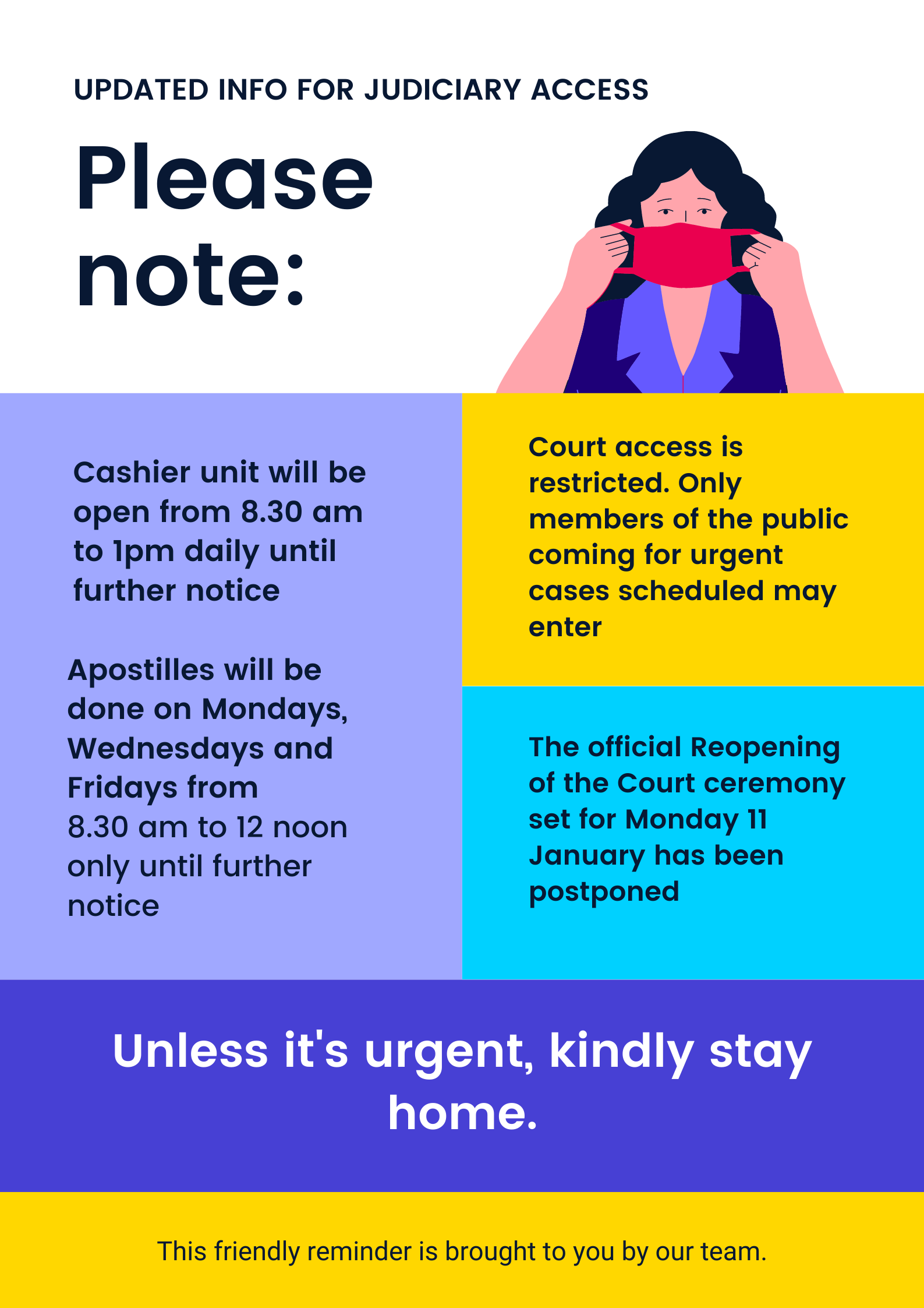 RESTRICTIONS DUE TO COVID-19 COMMUNITY OUTBREAK – The Judiciary of ...
